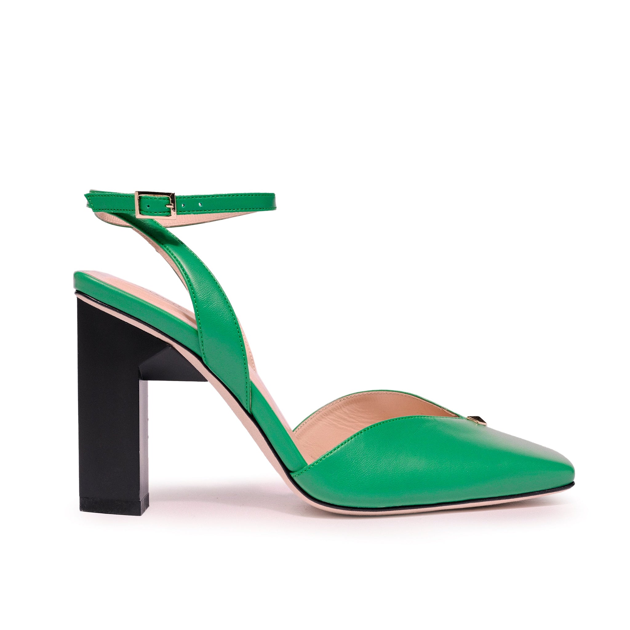 Tiannia Barnes Hope Ankle Strap High Heels in Green