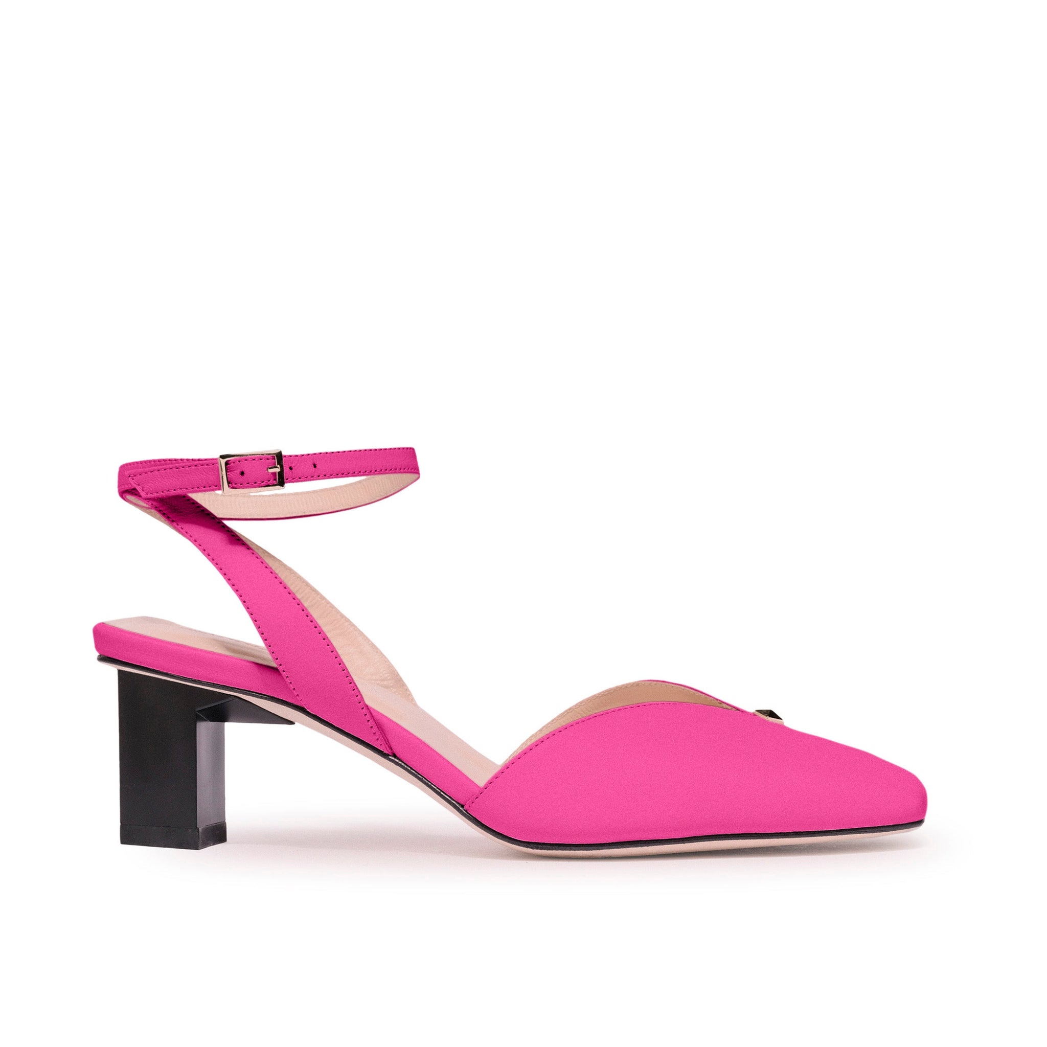 Hope Ankle Strap Low Heels in Pink